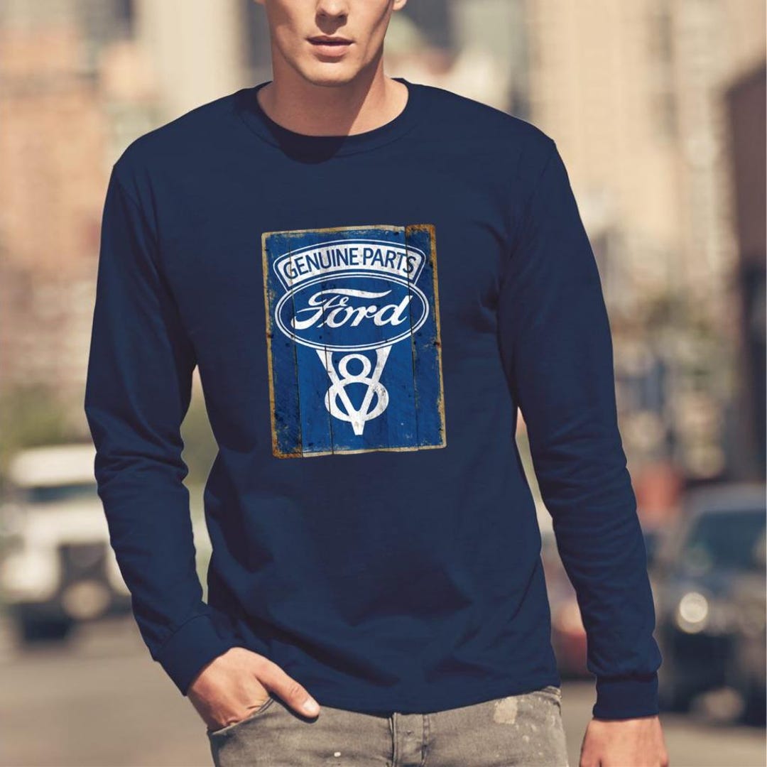 Vintage Ford V8 Genuine Parts Burnout Long Sleeve T-shirt Retro Car ...