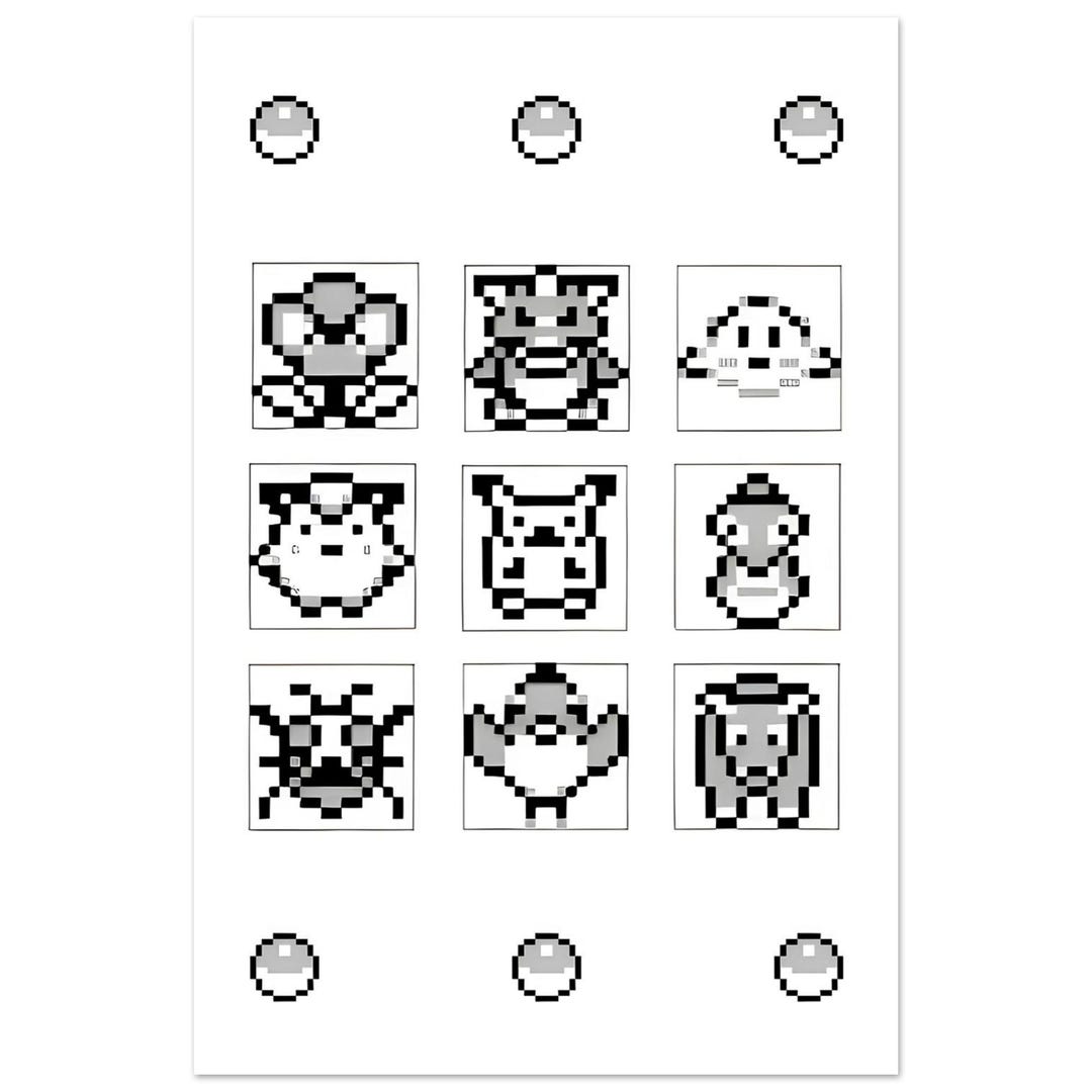 Pokemon Gen 1 Sprite Poster • Fine Art Print • Pixel Pokémon Poster ...