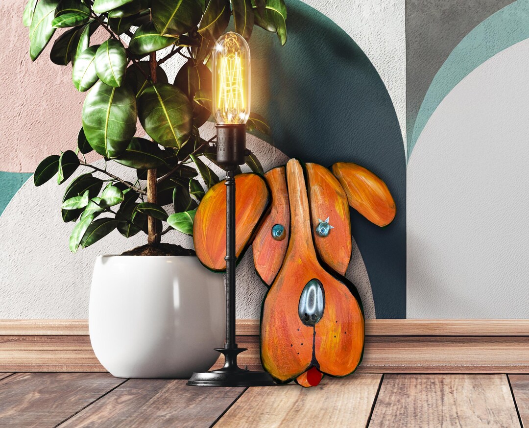 Funky Wooden Hand Painted Nutty Dog - Ru - Etsy
