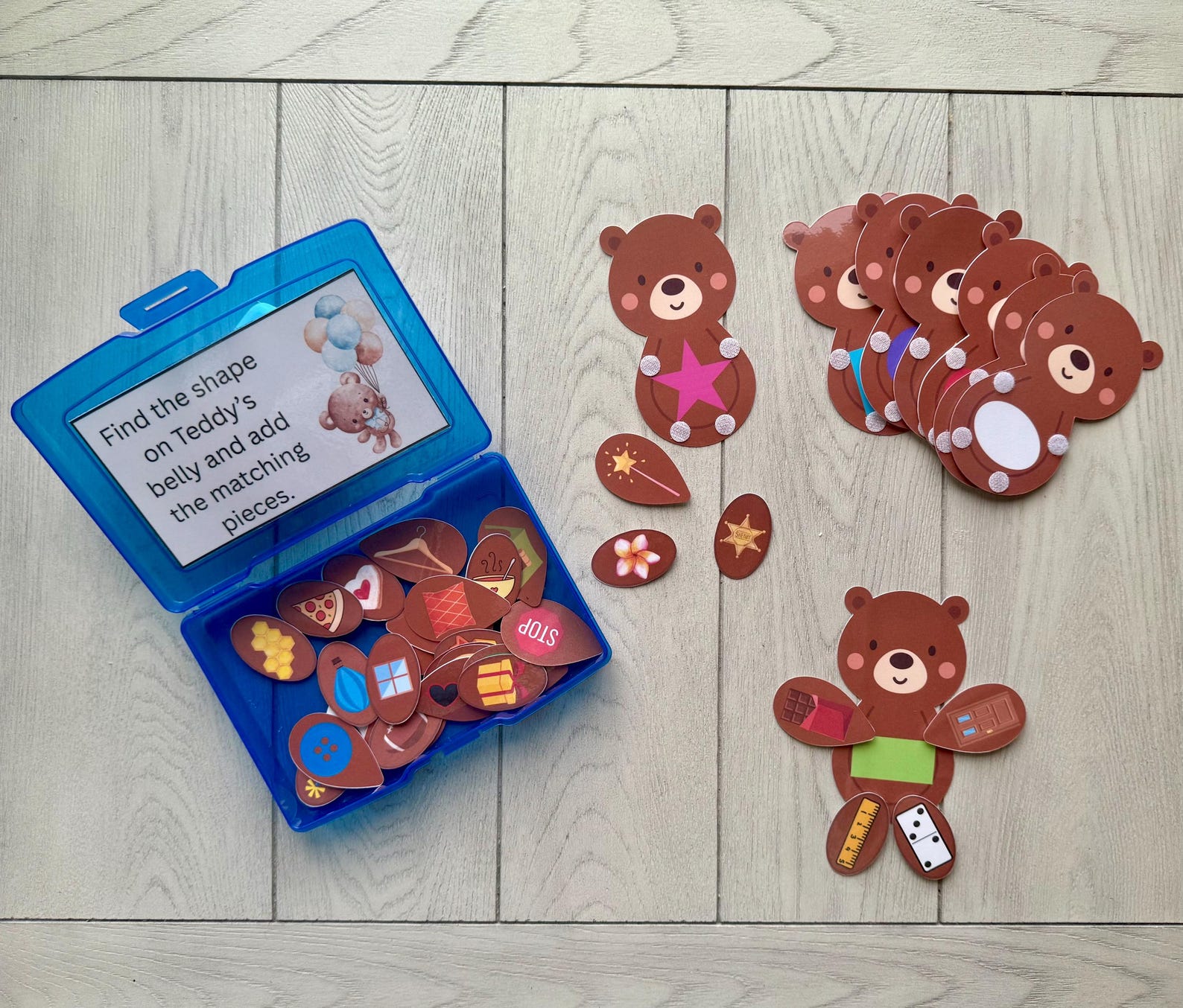 Shape Matching Bears Activity | Preschool Fine Motor Task Box (digital ...