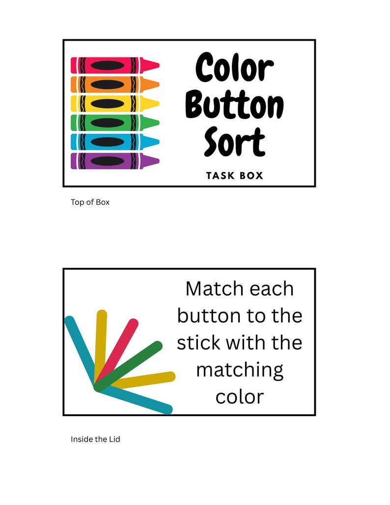 Button Color Sorting Task Box: Montessori Fine Motor Skills Activity - Etsy