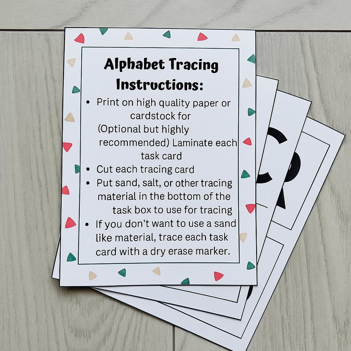 Alphabet Tracing Cards | Fine Motor Task Box (digital File) - Etsy