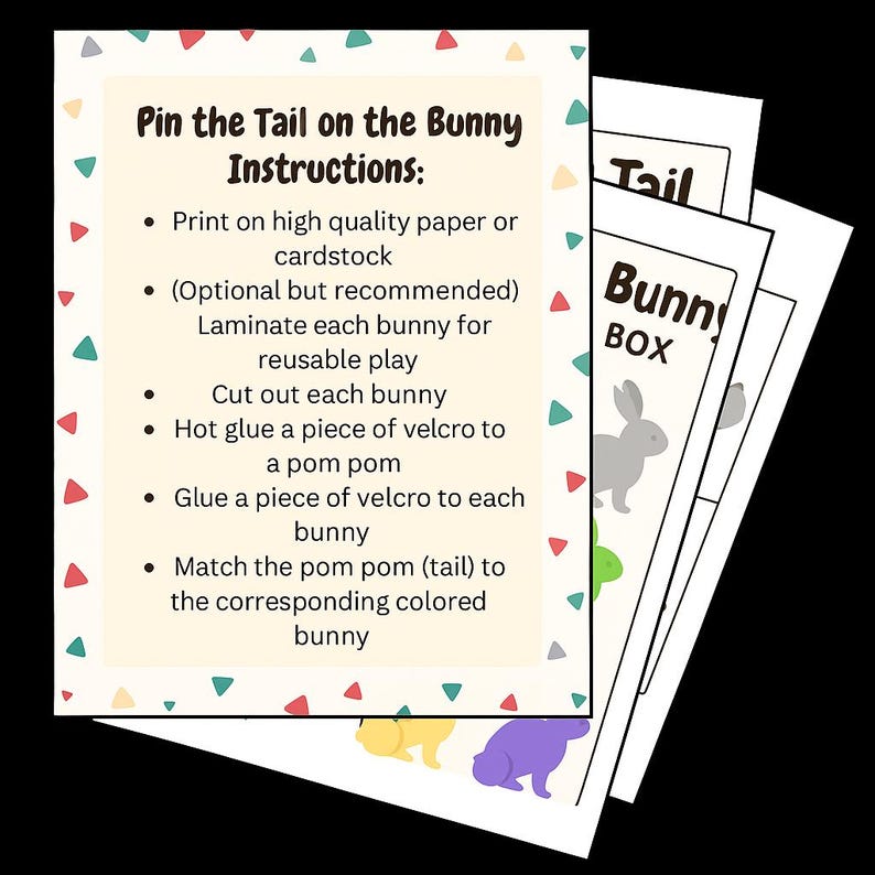 Pin the Tail on the Bunny Task Box | Easter Color Matching Game ...