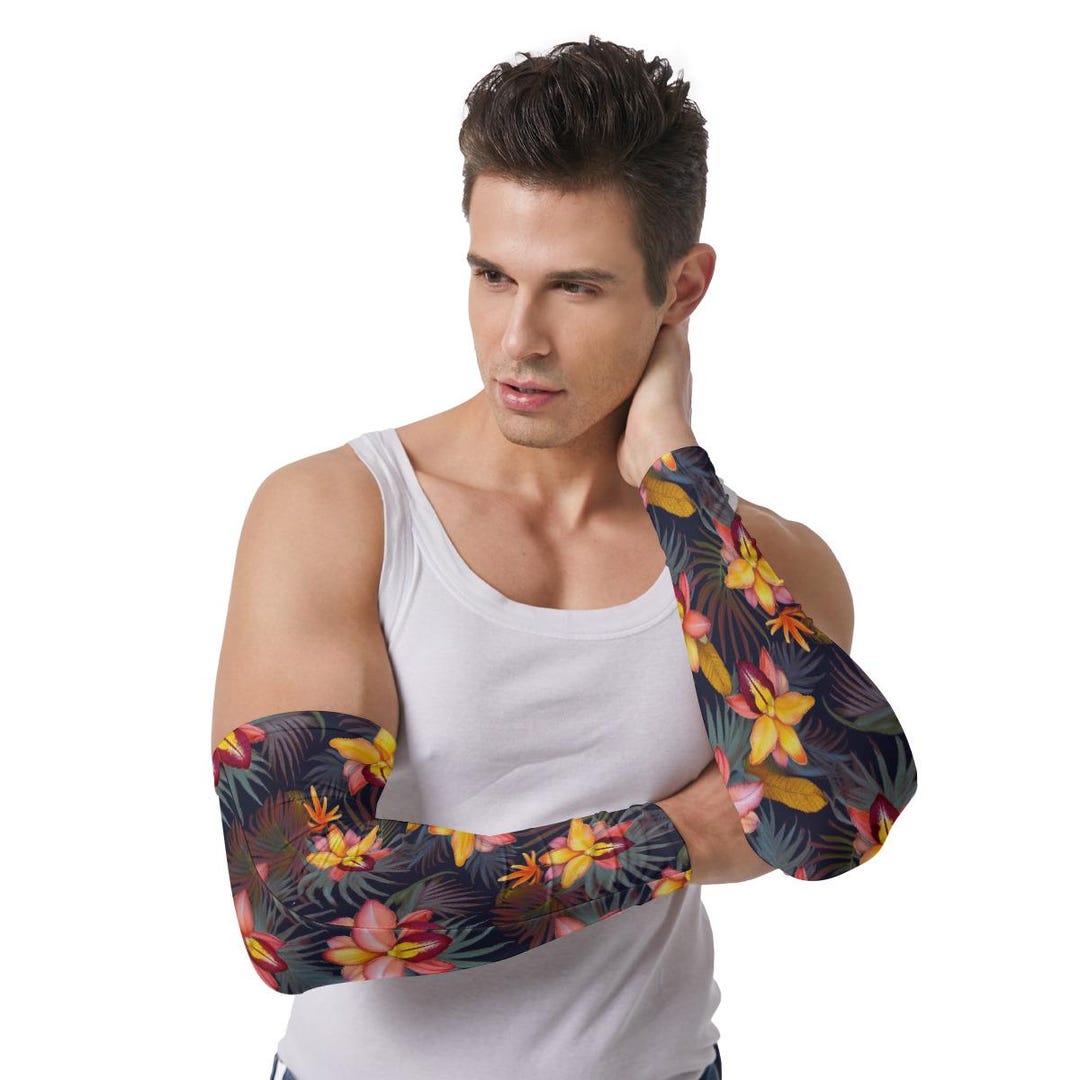 Orchid Print UV Arm Protection Cooling Arm Sleeves | 2pc Arm Protectors ...