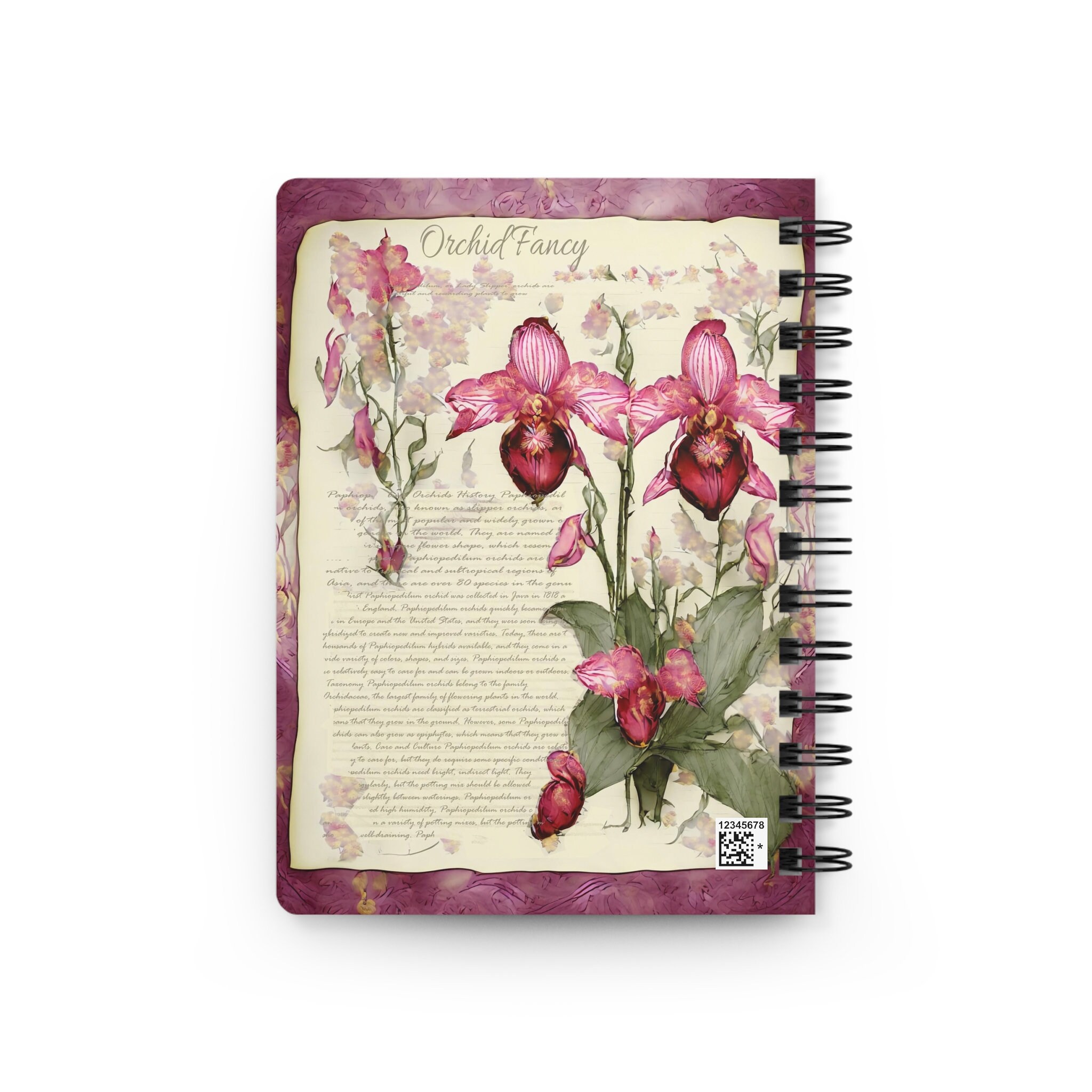 Orchid Spiral Bound Journal Watercolor Personalize - Etsy