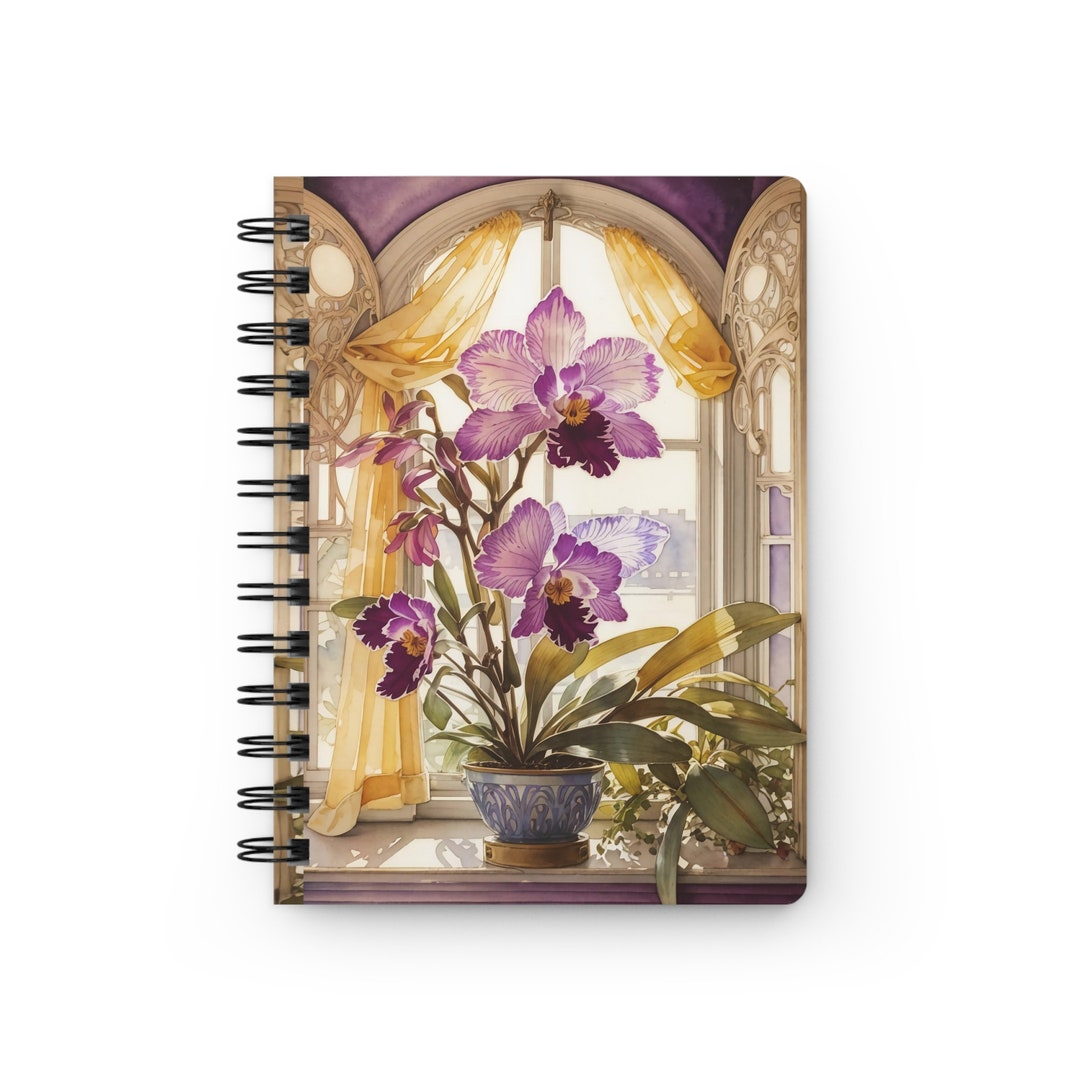 Spiral Bound Notebook - Purple Watercolor Cattleya Orchid - Etsy