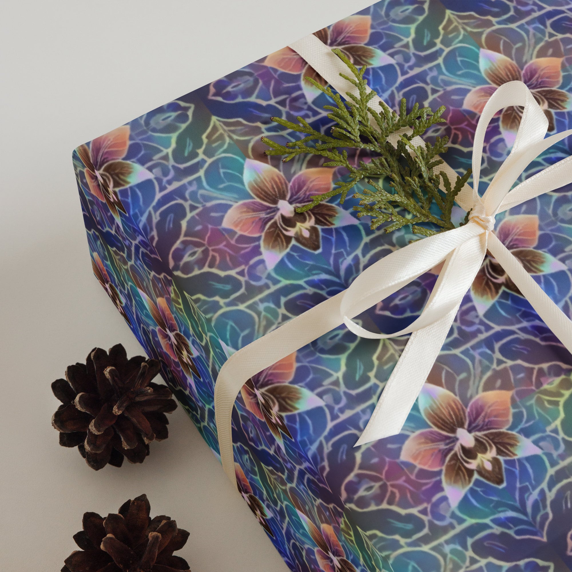 Elegant Orchid Print Gift Wrap 3 Unique Sheets Each 28.75 19.75 3 ...