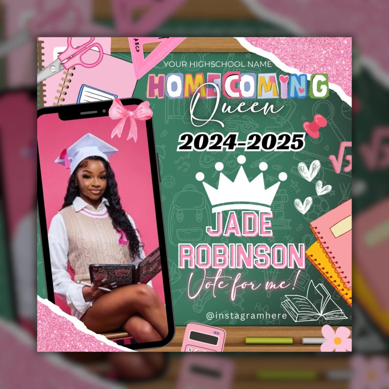 Homecoming Court Editable Template, Social Media Flyer, DIY, Campaign ...