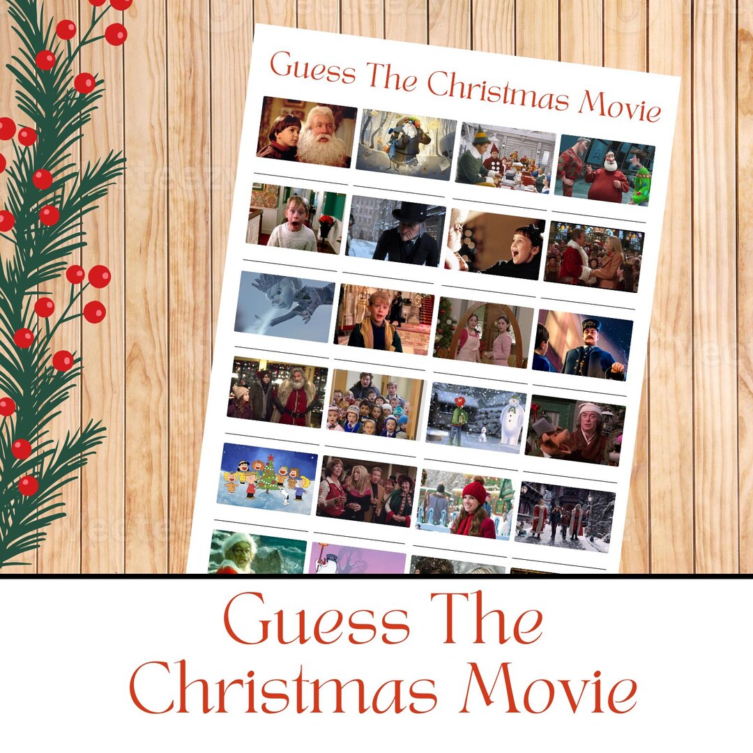 Guess the Christmas Movie Game Printable Christmas Party Activity ...
