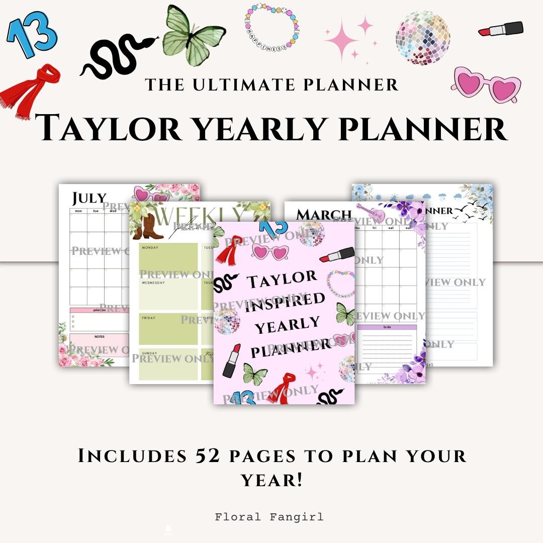 Taylor Swift-inspired Eras Digital Planner | 50+ Page Undated Aesthetic ...