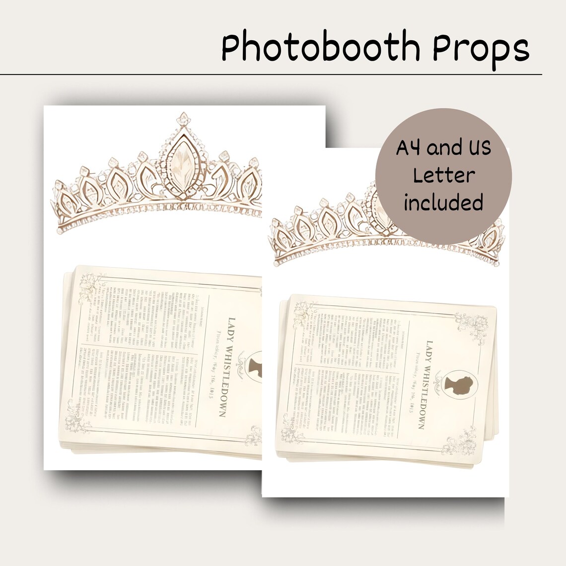 Bridgerton Inspired Printable Photo Booth Props Regency TV Watch Party ...