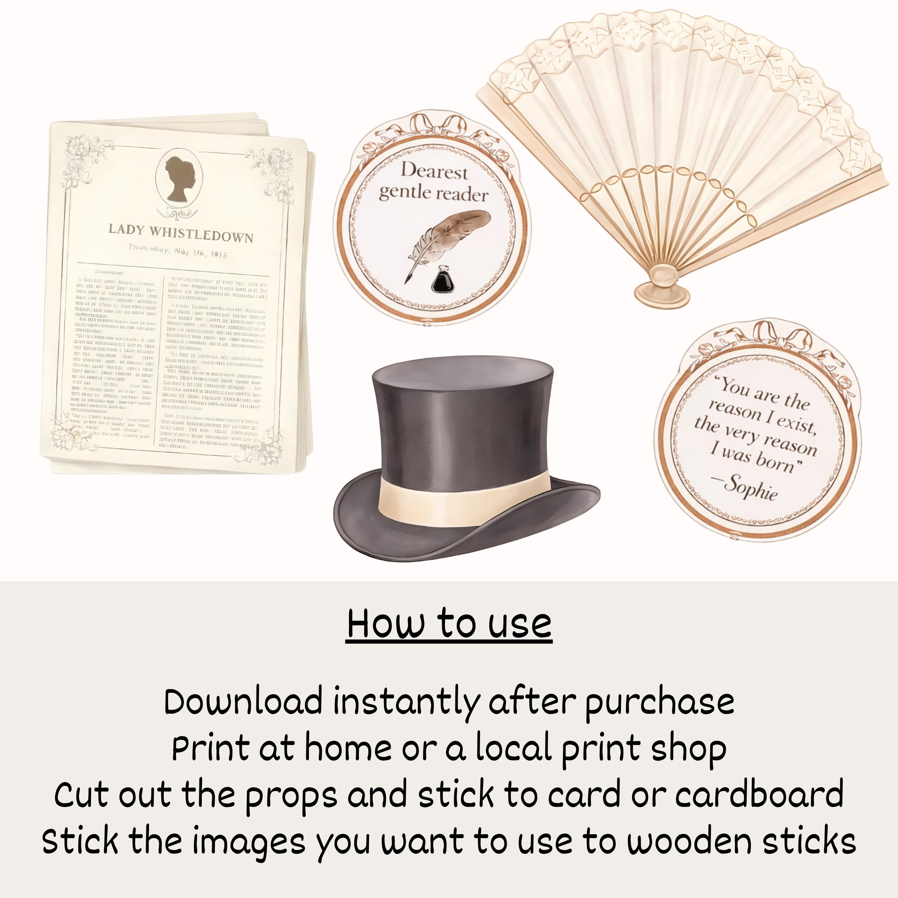 Bridgerton Inspired Printable Photo Booth Props Regency TV Watch Party ...