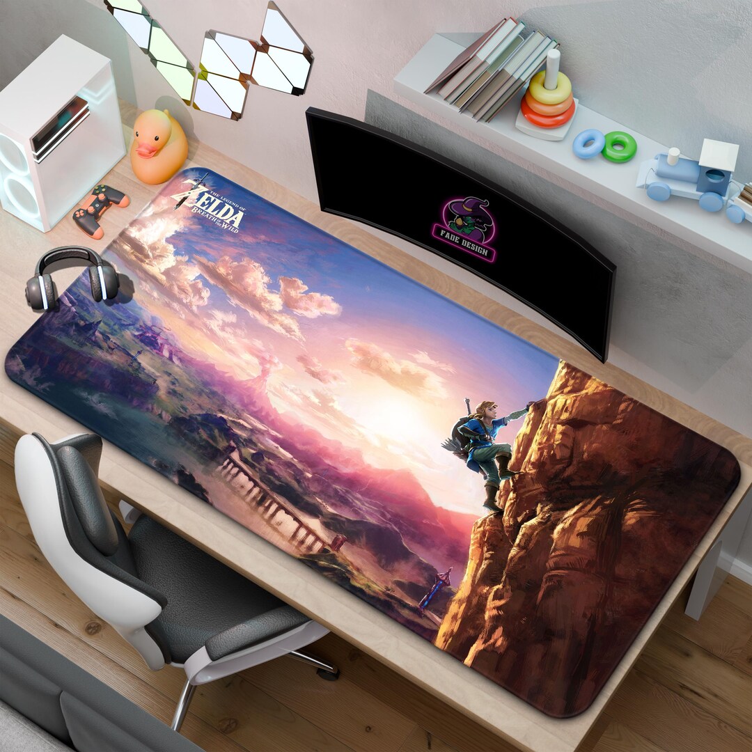 Zelda Breath of the Wilds Desk Mat | Hyrule Mouse Pad | Desk Decor Gift ...