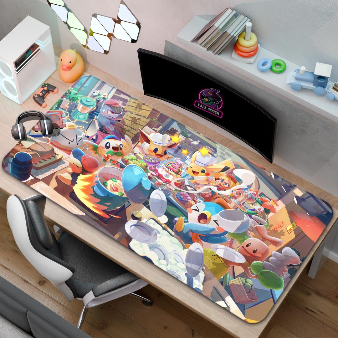 Pokemon Heroe Party Desk Mat | Pokepark Mouse Pad | Desk Decor Gift for ...