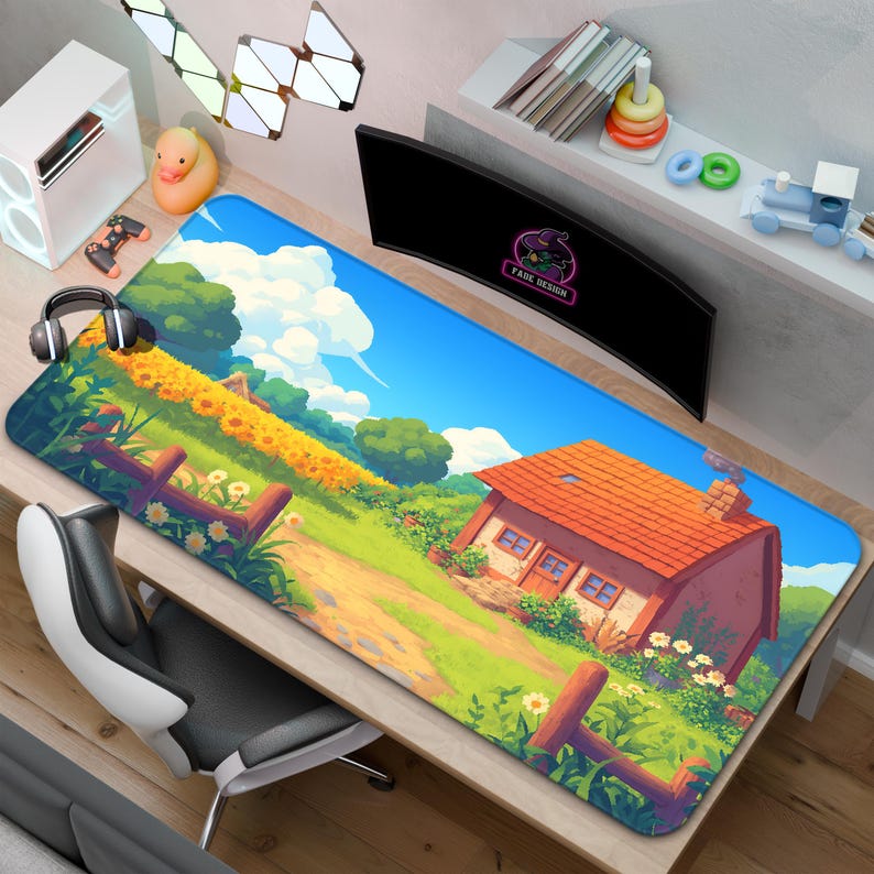 Stardew Valley Farm House Desk Mat | Pelican Town Mouse Pad | Desk ...