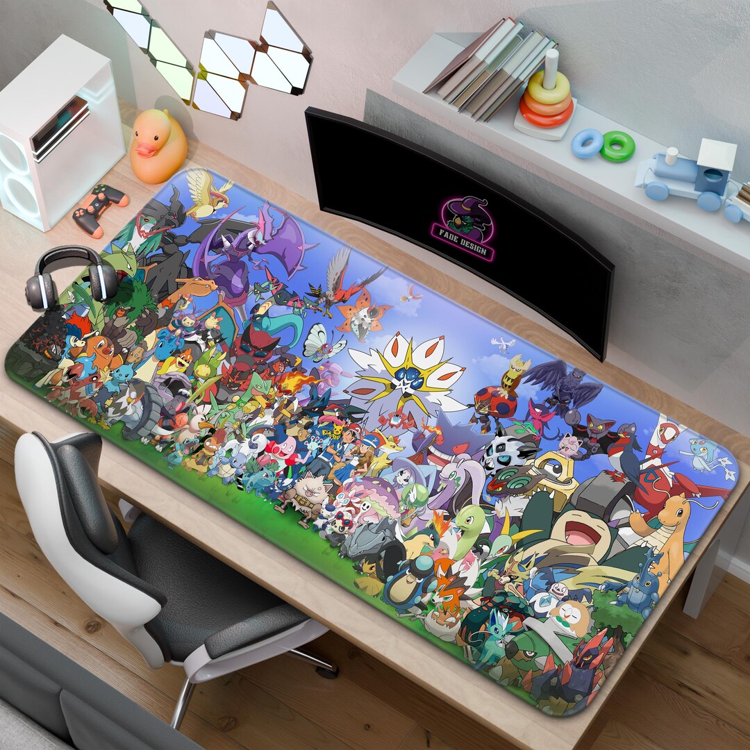 Pokemon Universe Desk Mat | Kantopark Mouse Pad | Desk Decor Gift for ...