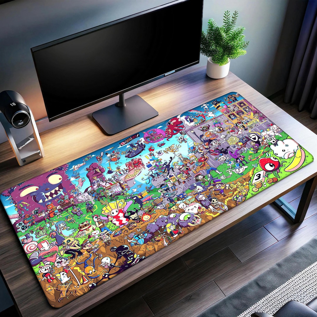 Legendary Video Game Characters Desk Mat | Video Game Universe Mouse ...