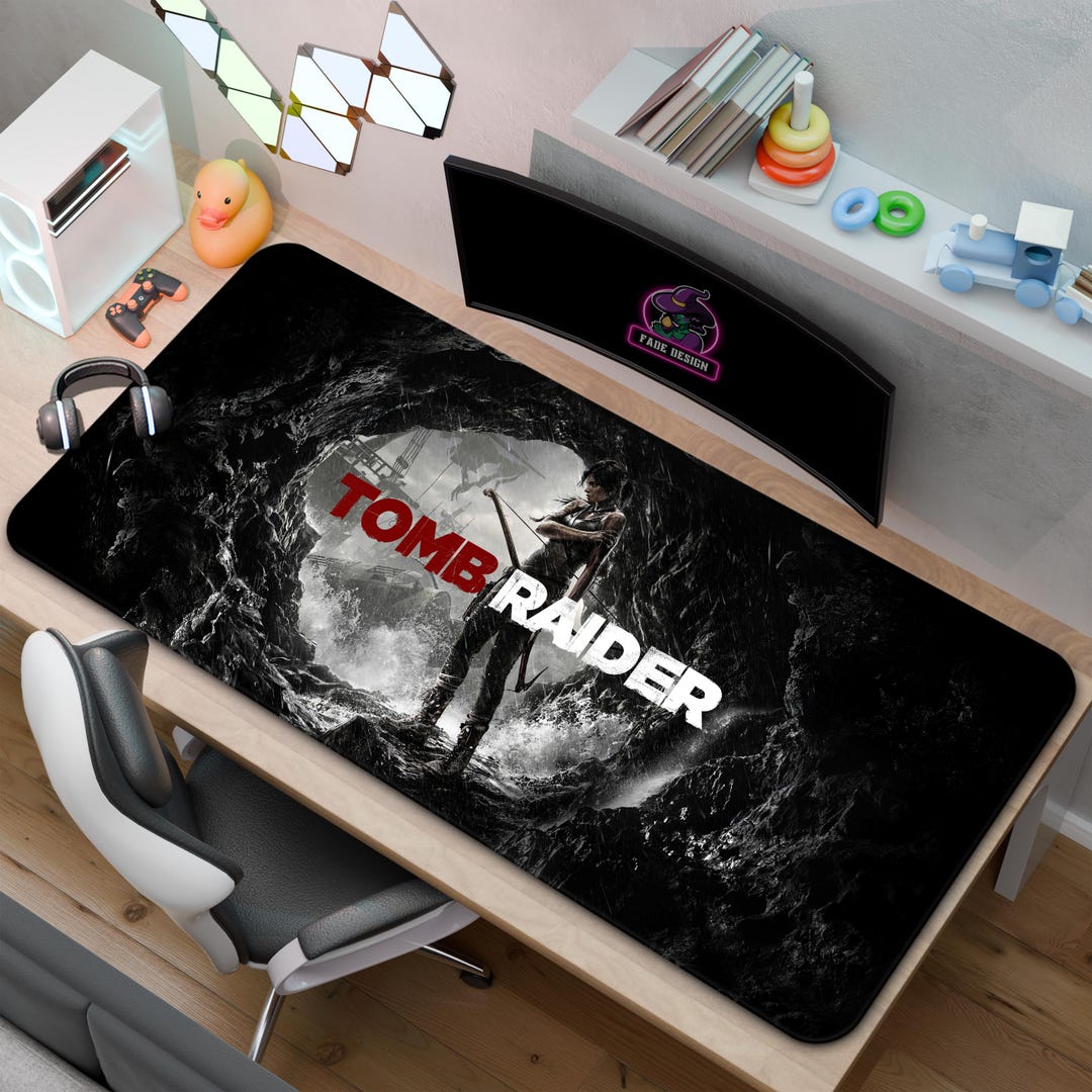 Tomb Raider Desk Mat | Lara Croft Mouse Pad | Desk Decor Gift for ...