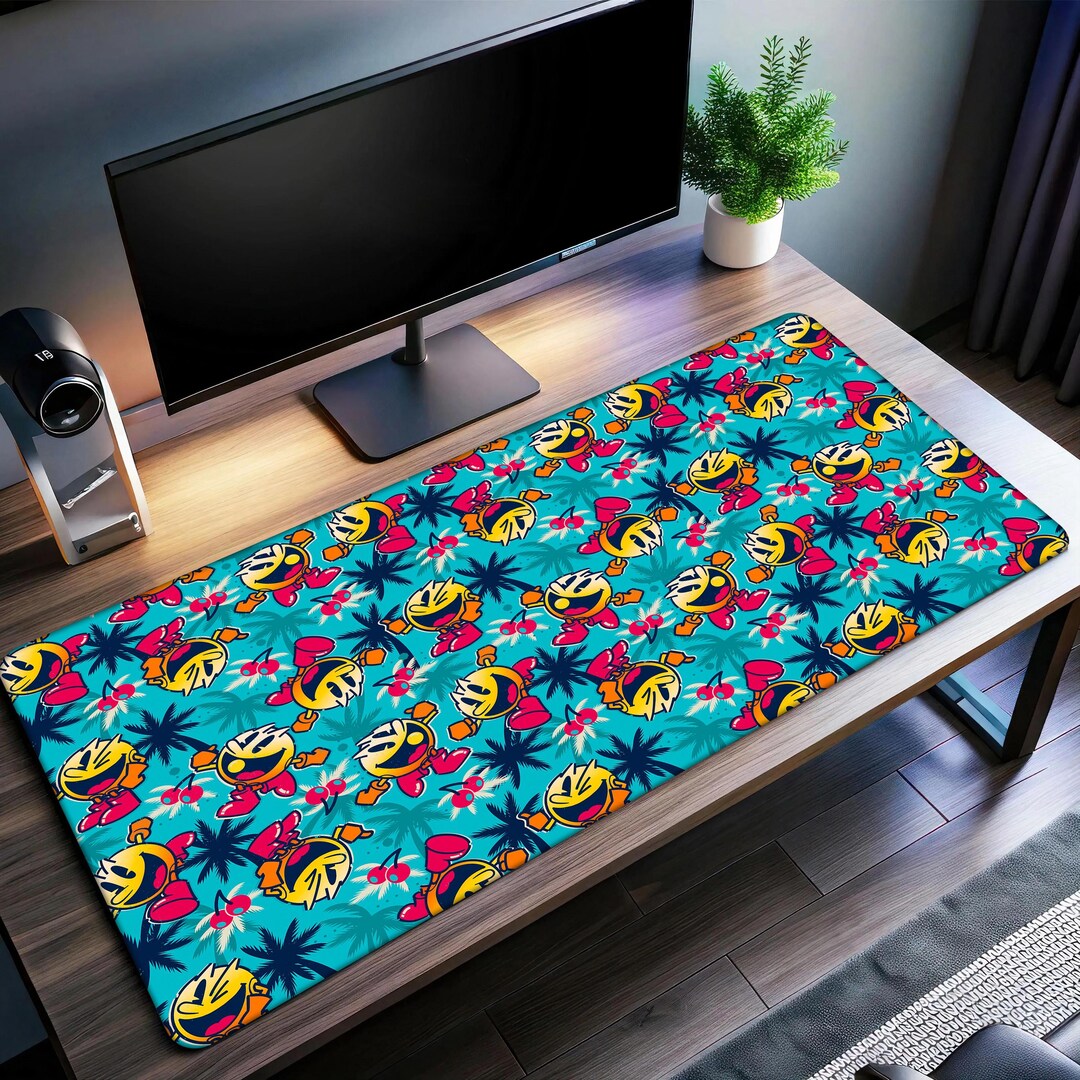 Pac-man Gaming Desk Mat | Pac-man Mouse Pad | Premium Print Surface ...