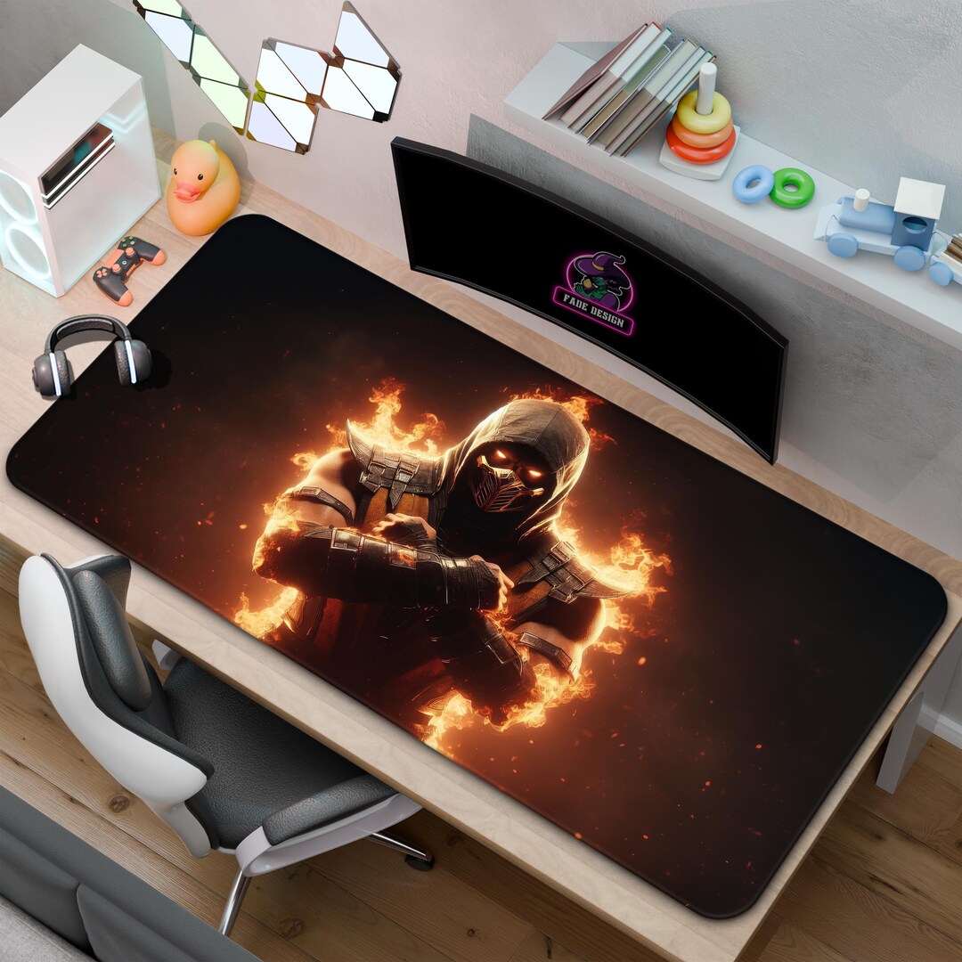 Scorpion Desk Mat | Mortal Kombat Mouse Pad | Desk Decor Gift for ...