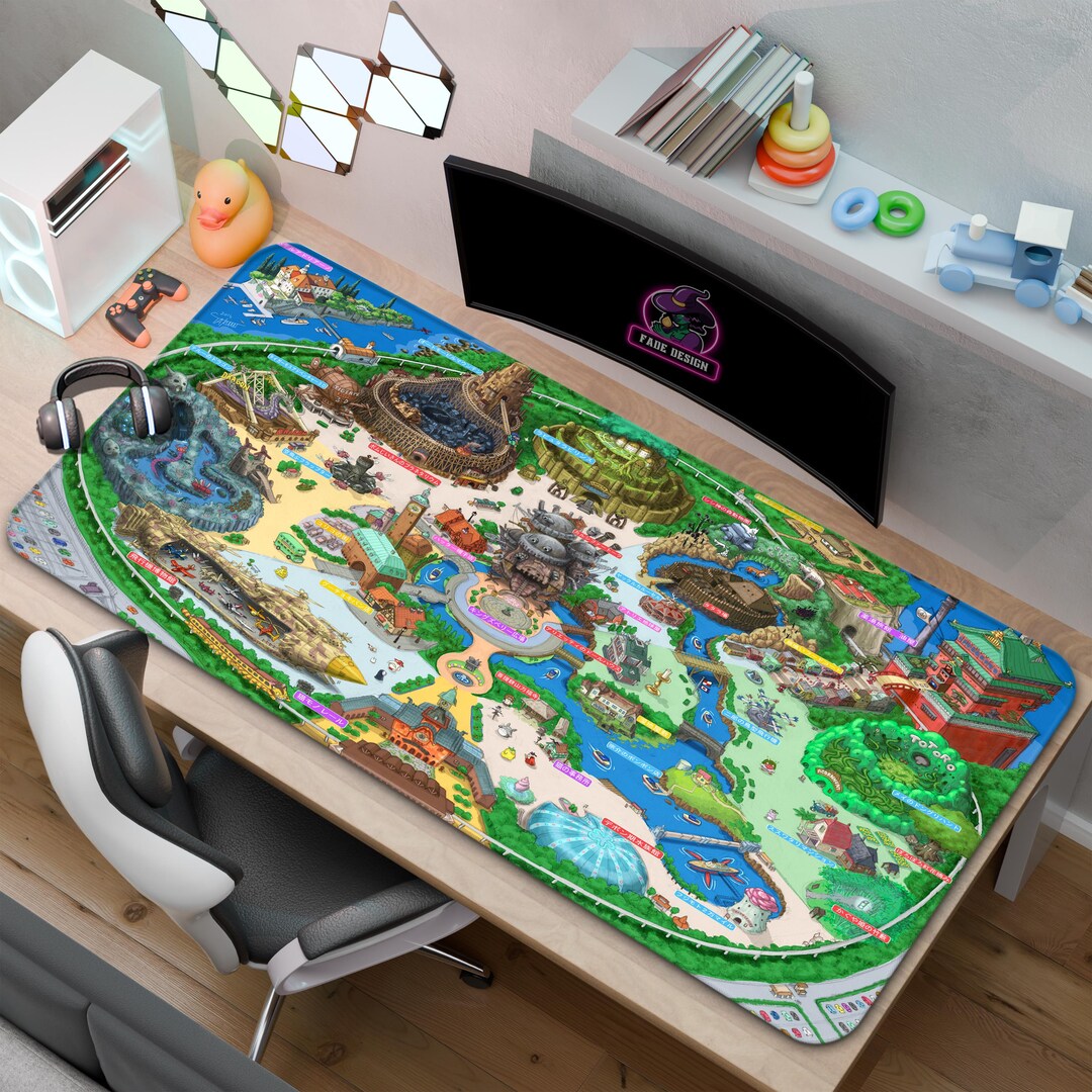 Illustrated Studio Ghibli Japanese Map Desk Mat | the World of Hayao ...