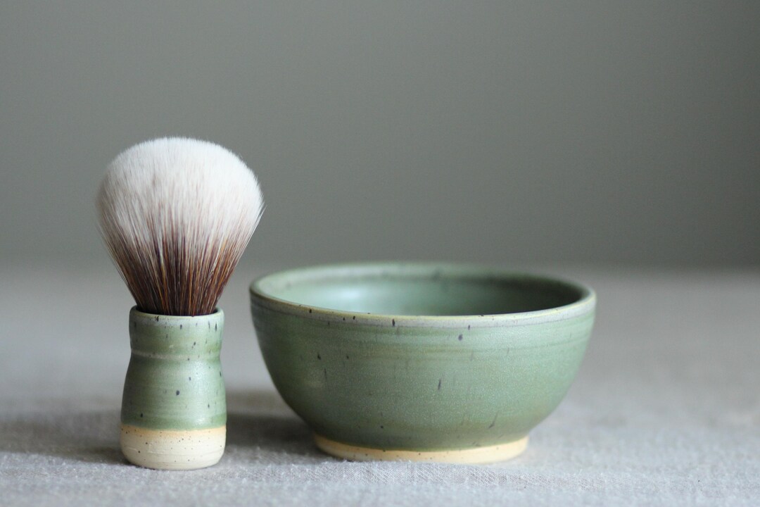 Handmade Shaving Set || Ceramic Shave Bowl & 24 Mm Synthetic Brush, Wet ...