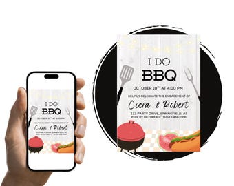 Editable I Do BBQ Couples Shower Invitation Template, Backyard Wedding ...