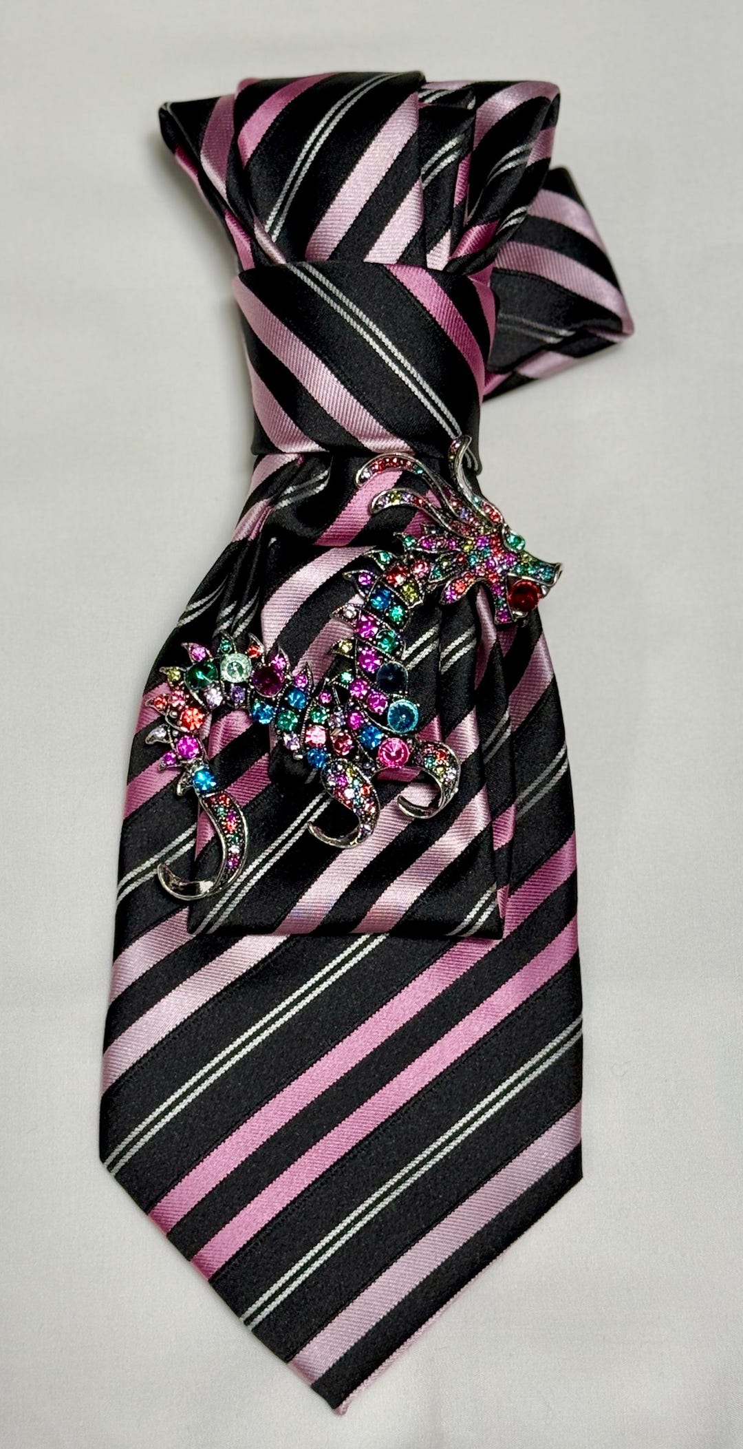 Custom Upcycled Necktie to Be Worn as a Necklace or a Brooch - Etsy