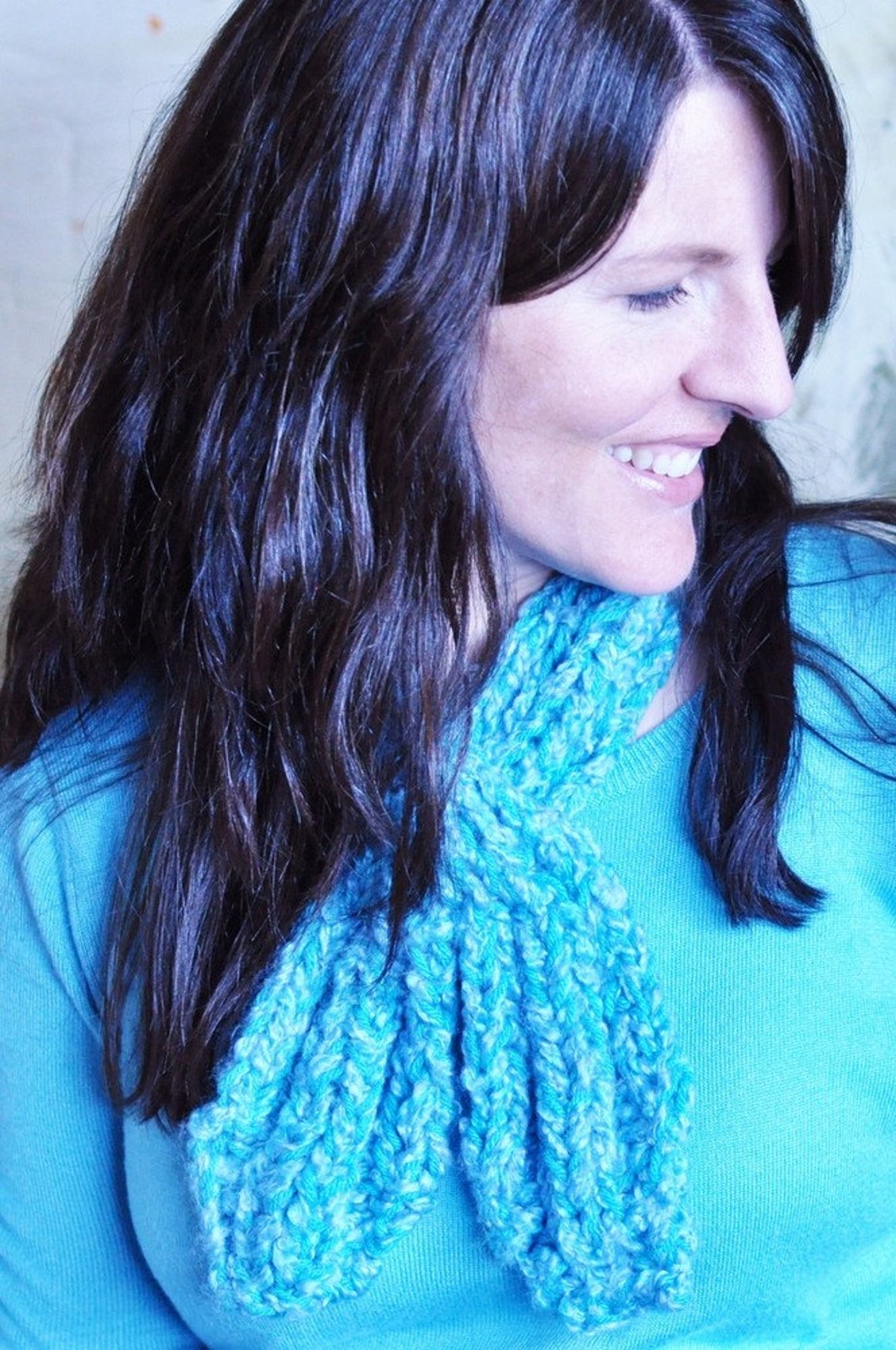 Women's Looped Scarflette Knitting Pattern - Etsy