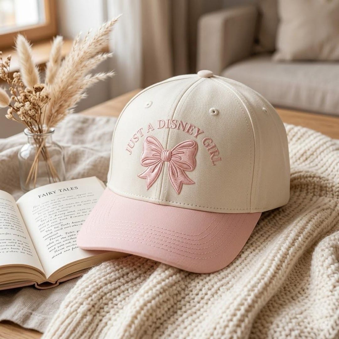 Embroidered Just A Disney Girl Hat, Disney Trucker Hat, Coquette Bow ...