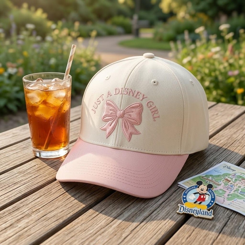 Embroidered Just A Disney Girl Hat, Disney Trucker Hat, Coquette Bow ...
