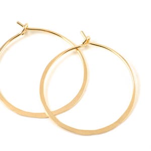 Simple Hoop Earrings - Gold Filled Hoops - 1 Inch Hoops Earrings - 14k ...