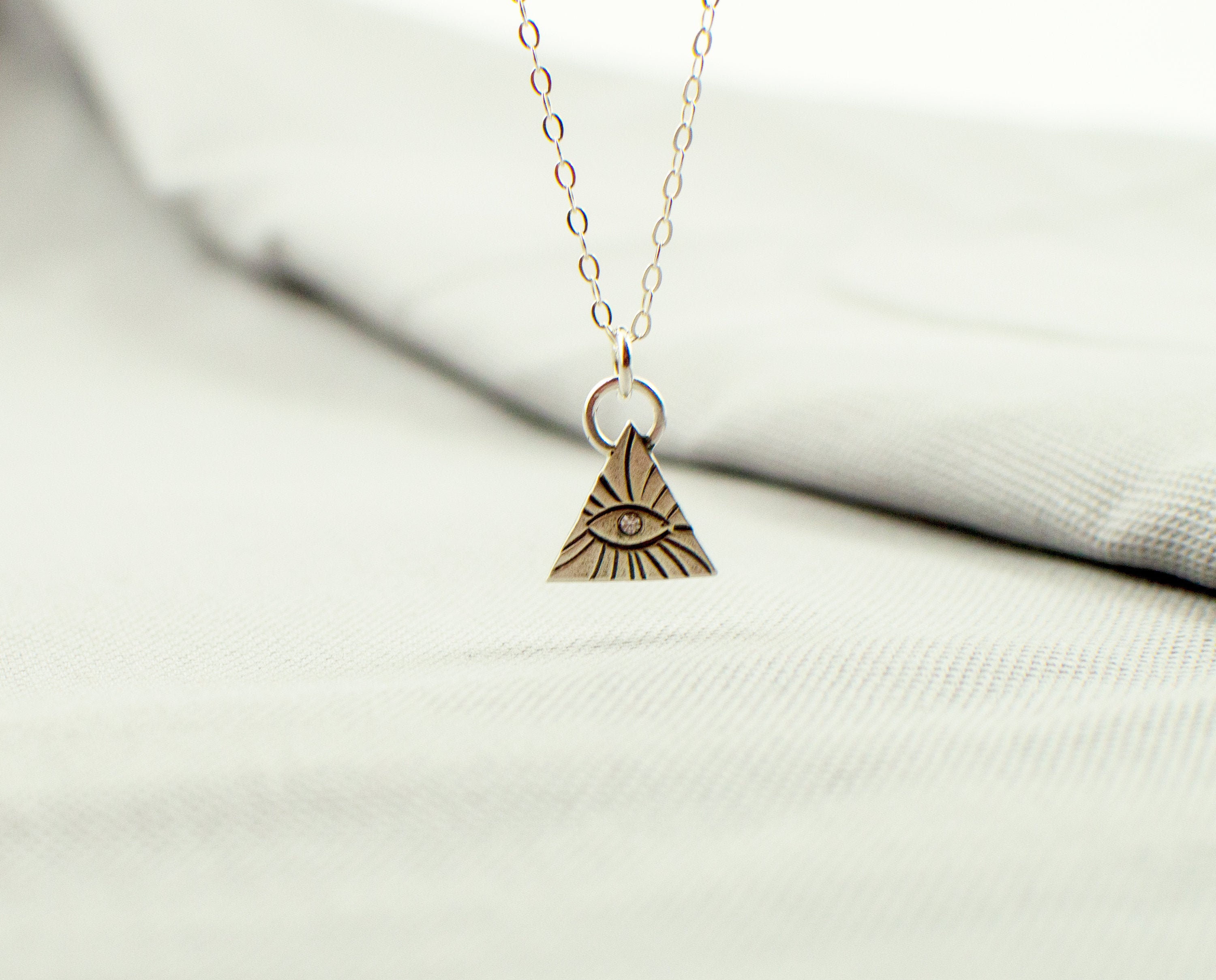 All Seeing Eye Necklace Symbolic Jewelry Silver Eye | Etsy