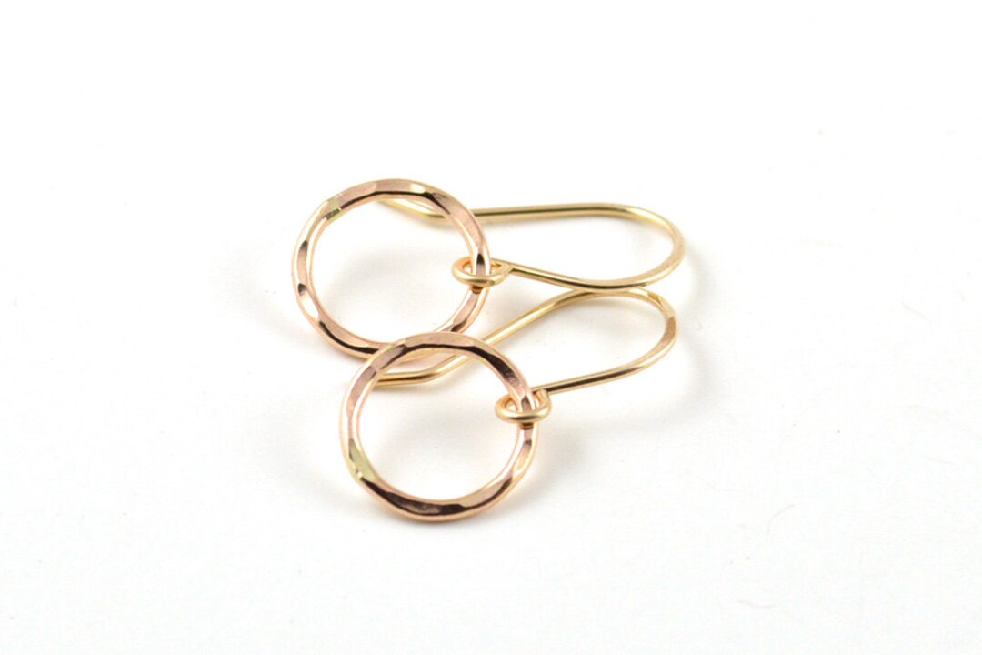 Gold Circle Earrings Simple Earrings Modern Earrings Dangle Hoop ...
