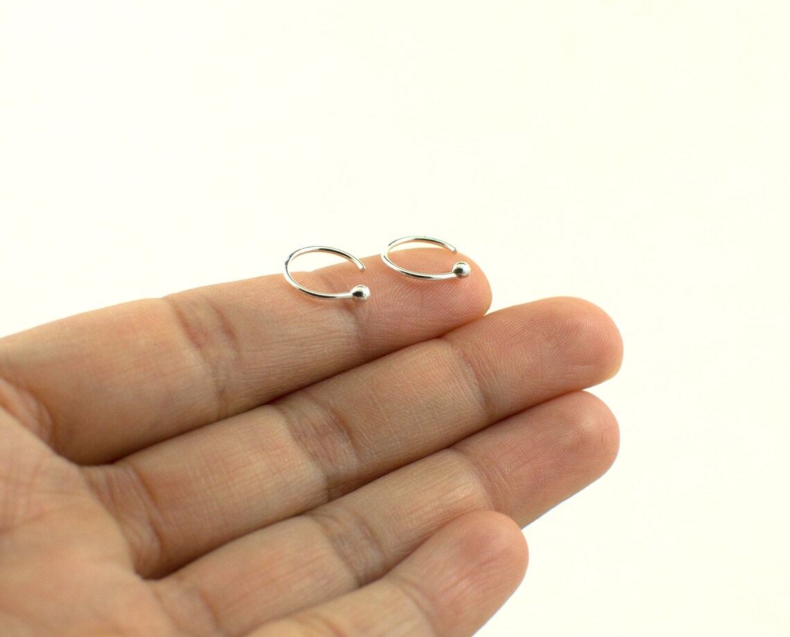 Silver Sleeper Earrings Sleeper Hoop Earrings Open Hoop | Etsy