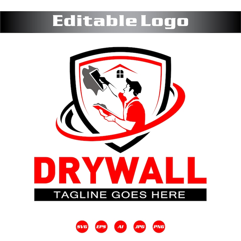 Modern Drywall Logo Design: Custom Home Improvement Business Logo ...