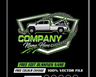 Tow Truck Logo Template: Towing Chain SVG, 18 Wheeler (digital Download ...