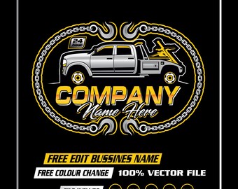 Tow Truck Logo Template: Towing Chain SVG, 18 Wheeler (digital Download ...