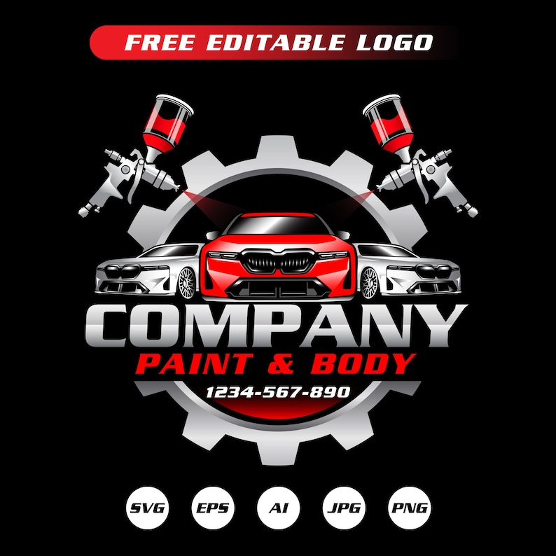 Car Paint Logo Design | Custom Auto Body Shop Branding (digital ...