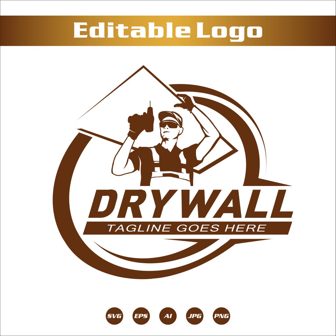 Custom Drywall Service Logo Design: Vector SVG, AI, EPS Files - Etsy