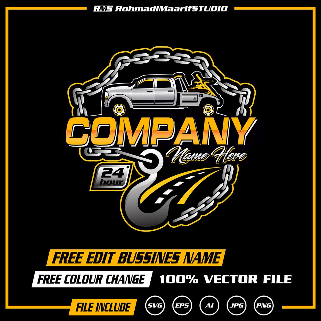 Tow Truck Logo Template: Towing Chain SVG, 18 Wheeler - Etsy Australia