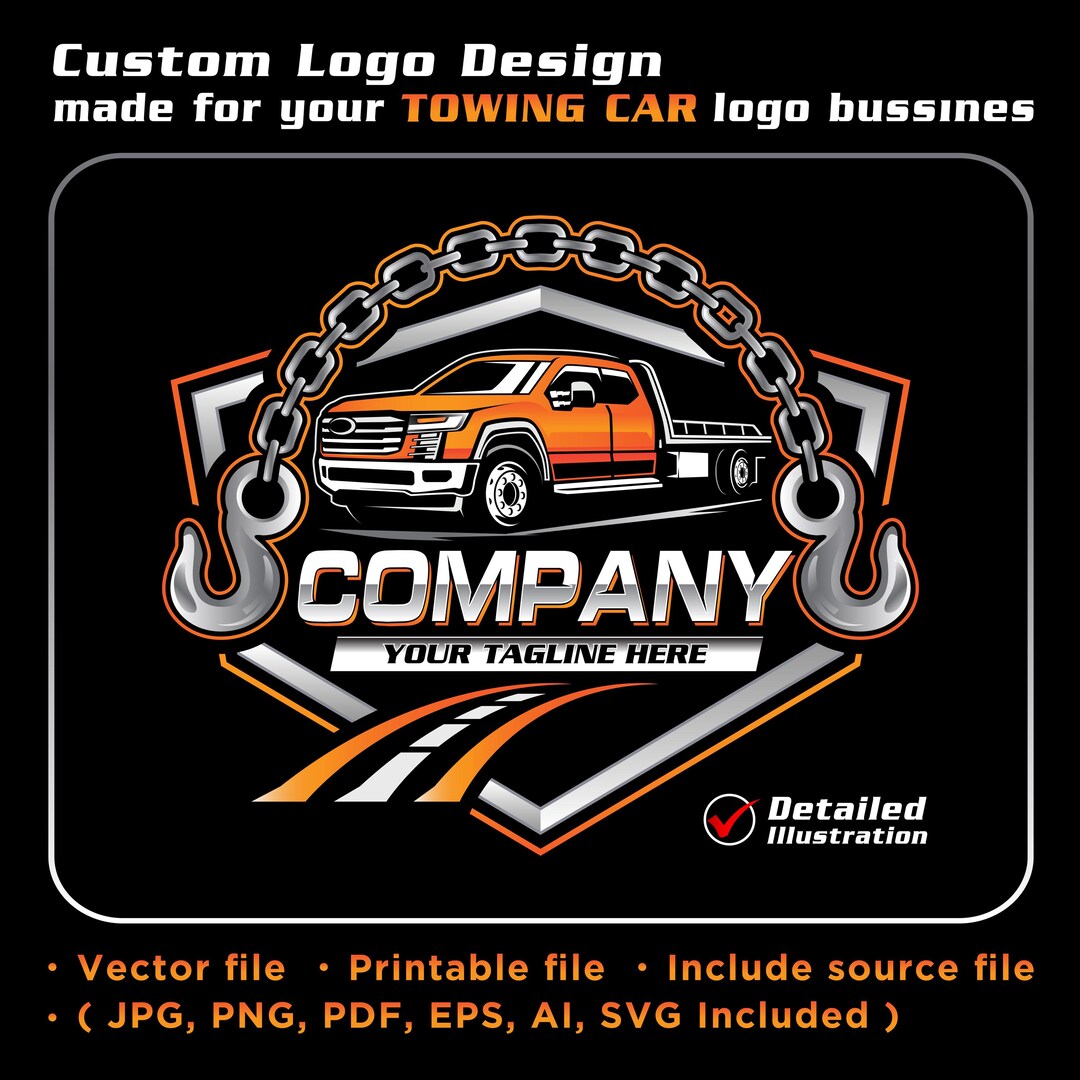 Tow Truck Logo Template: Towing Chain SVG, 18 Wheeler - Etsy