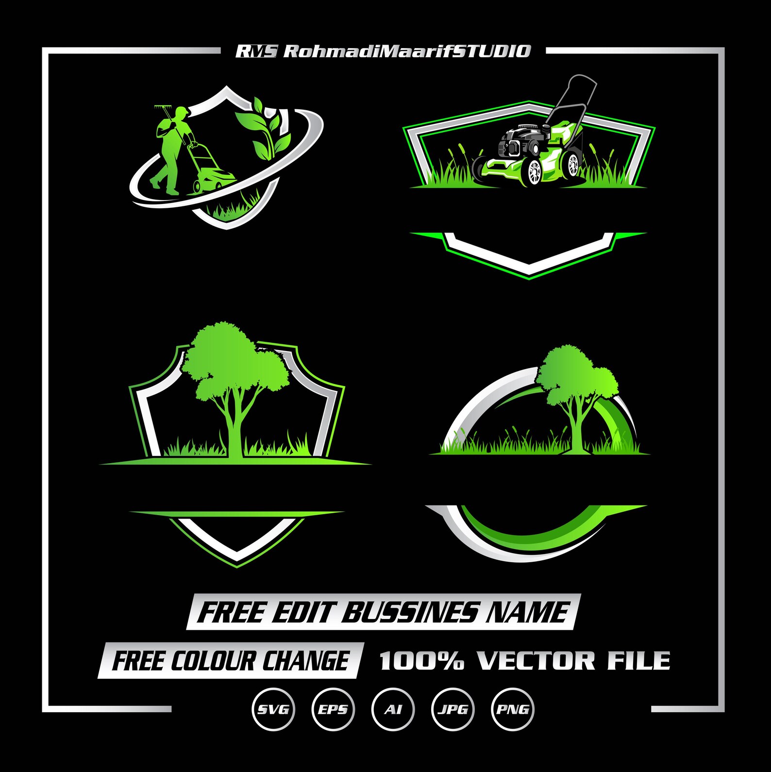 DIY Lawn Care Logo: Customizable Canva Landscaping Design (digital ...