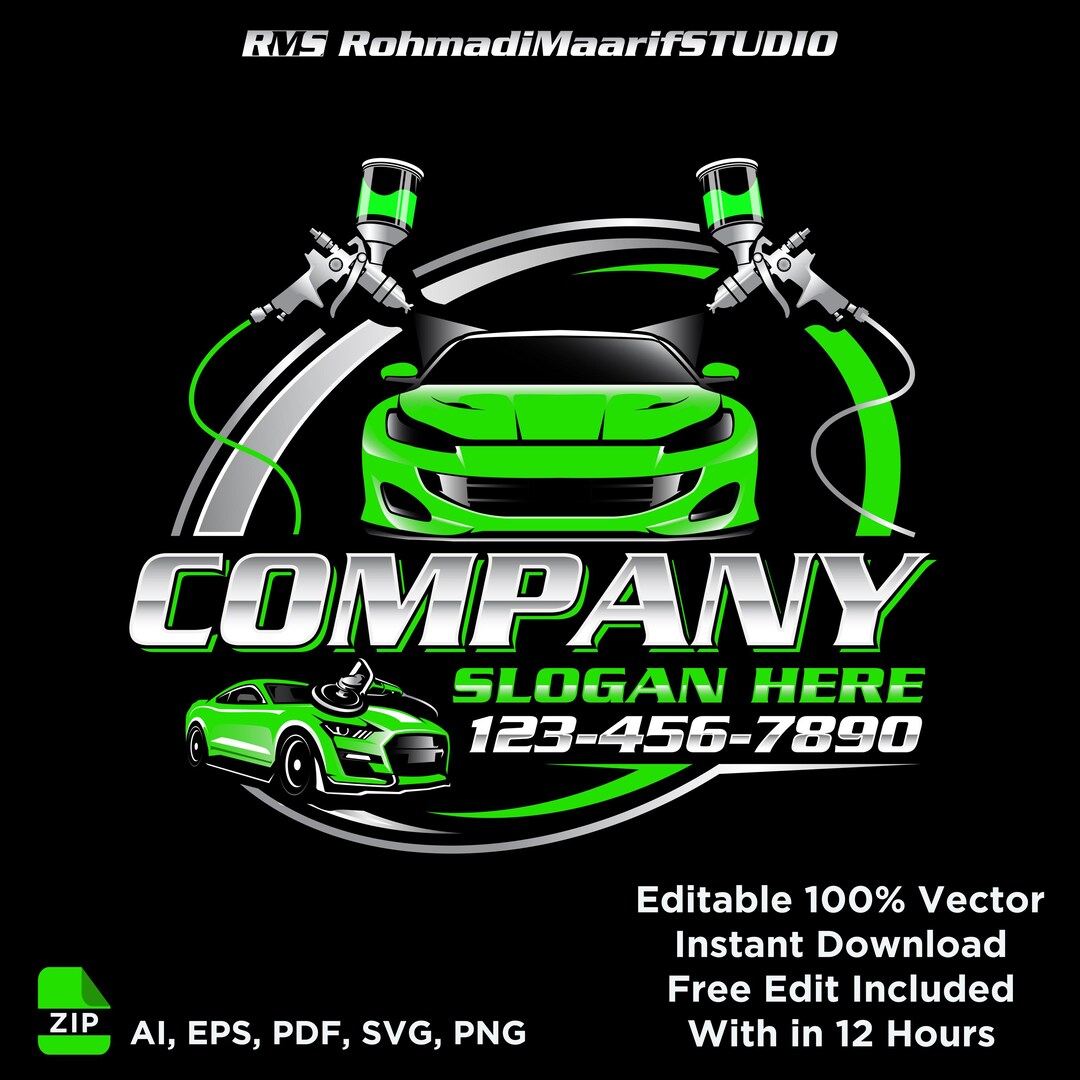 Automotive Logo SVG File: Car Painting Design - Etsy