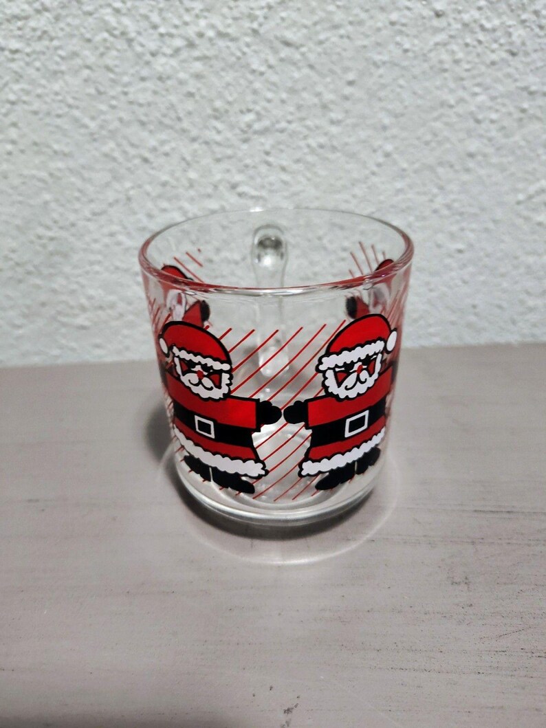 Vintage Luminarc Santa Holiday Winter Glass Mug Cup - Etsy