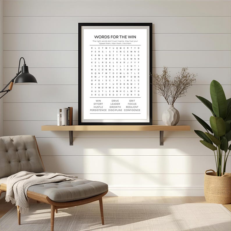 Motivational Word Search Puzzle Print: Positive Affirmations (digital ...