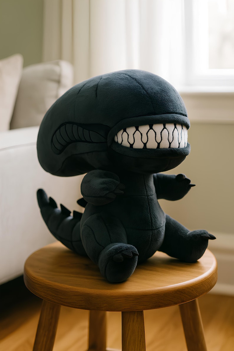 Cute Movie Xenomorph Alien Plush Toy – Cute Sci-fi Cartoon Soft Stuffed ...