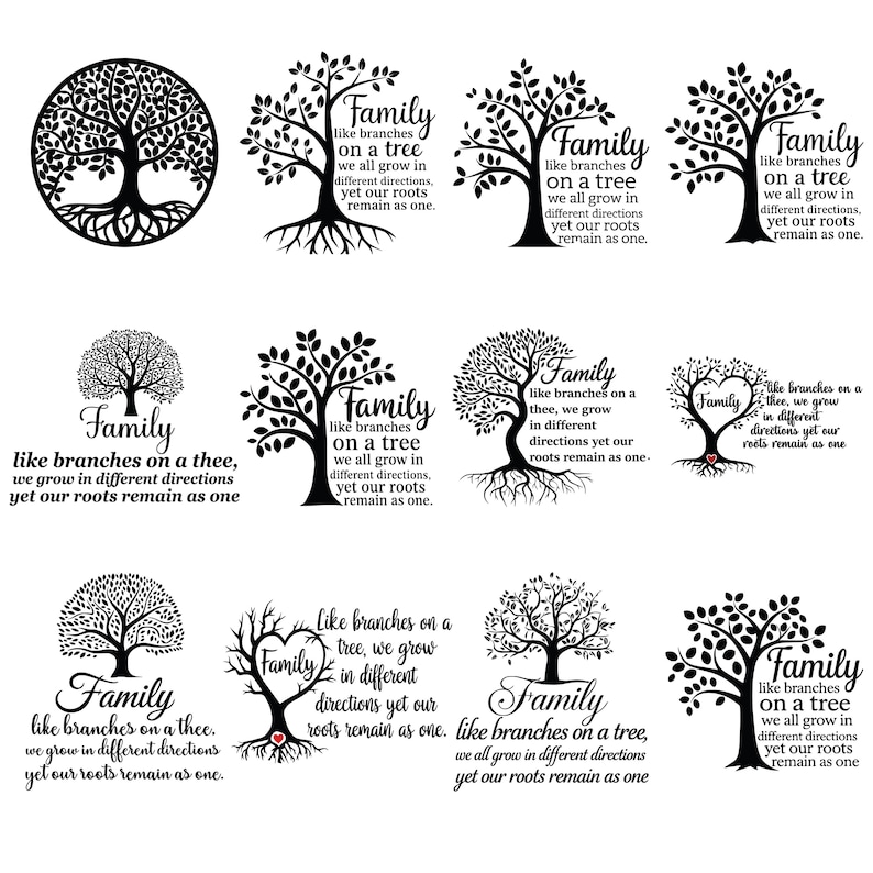 Family Tree SVG Bundle, Tree of Life Svg, Family Tree Split Monogram ...