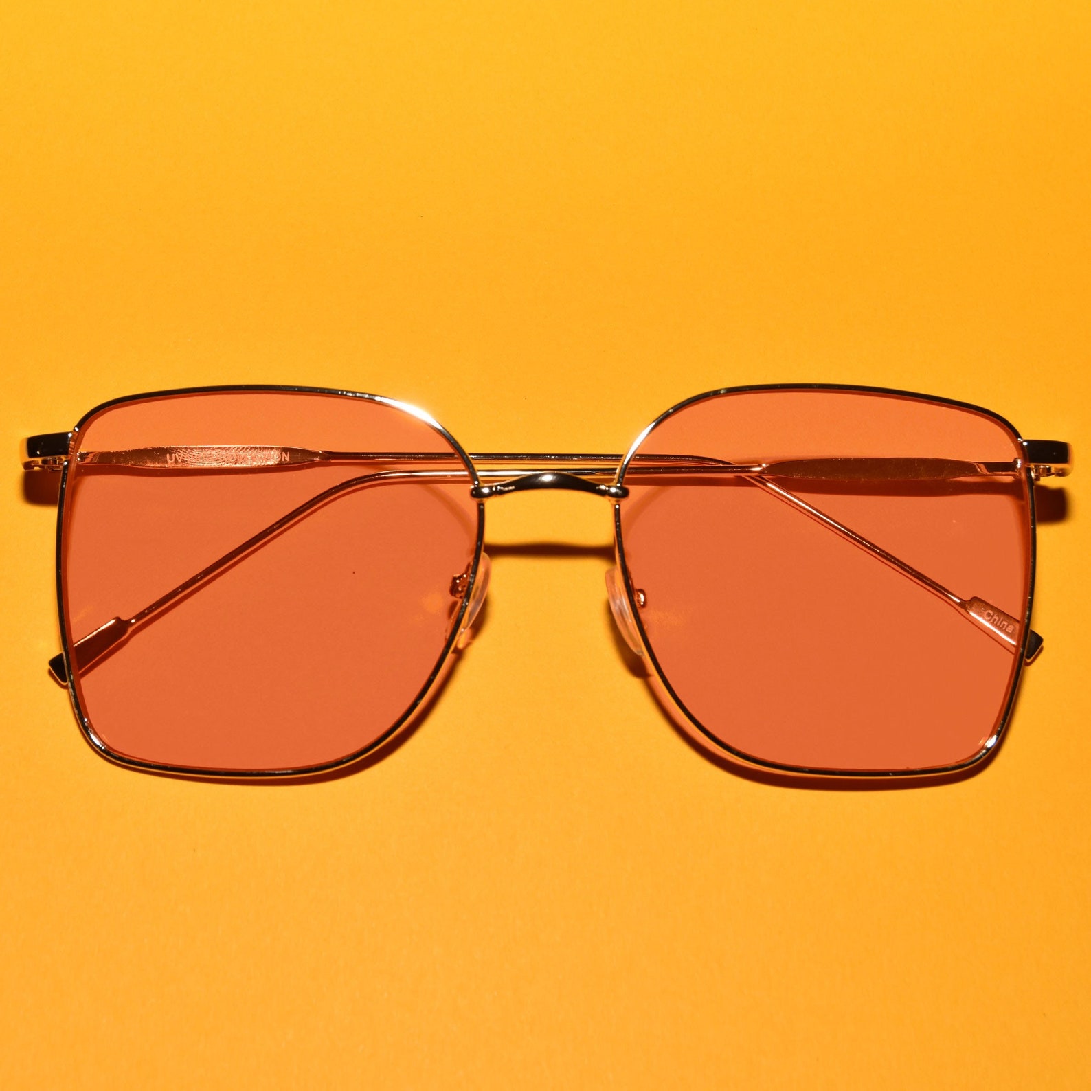 70s Style Gold Rim Translucent Color Hue Square Oversized - Etsy