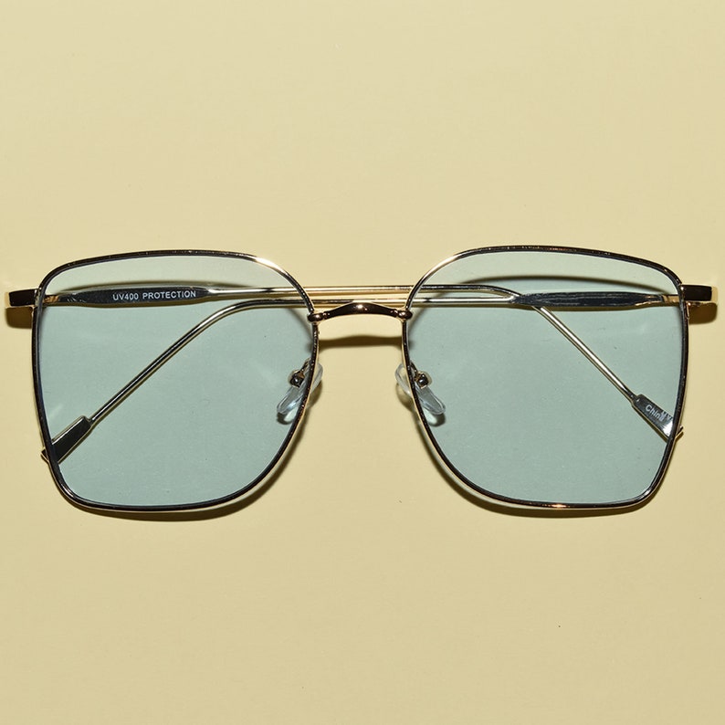 70s Style Gold Rim Translucent Color Hue Square Oversized - Etsy